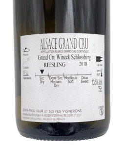 Riesling Grand Cru Wineck Schlossberg - 2022 - Vins Albert KLUR